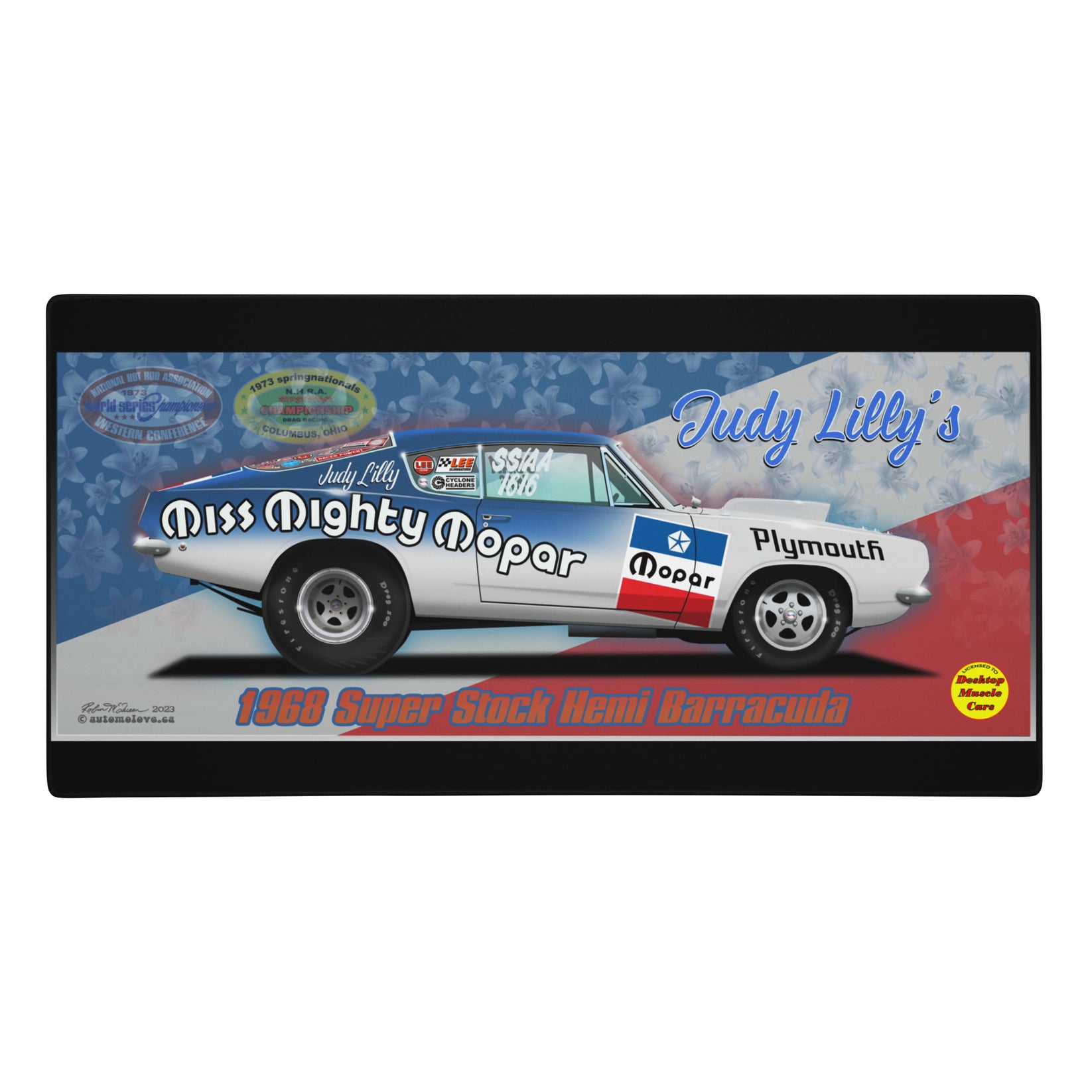Judy Lilly Miss Mighty Mopar Gaming mouse pad – Desktop Muscle Cars