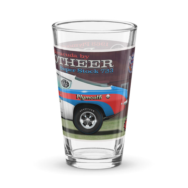 Don Grotheer 1968 Barracuda Shaker pint glass – Desktop Muscle Cars